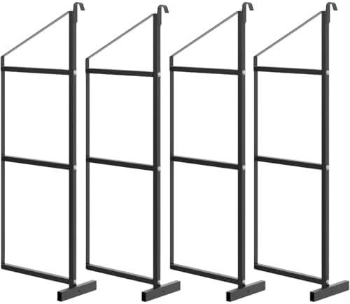Shipping Container Shelving Brackets 4PCS, 3-Tier 22''D x 60''H Black ...
