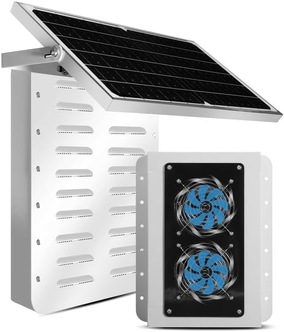 Shipping Container Solar Vent Kit,with 15W Foldable Panel, 2 Fan Solar ...