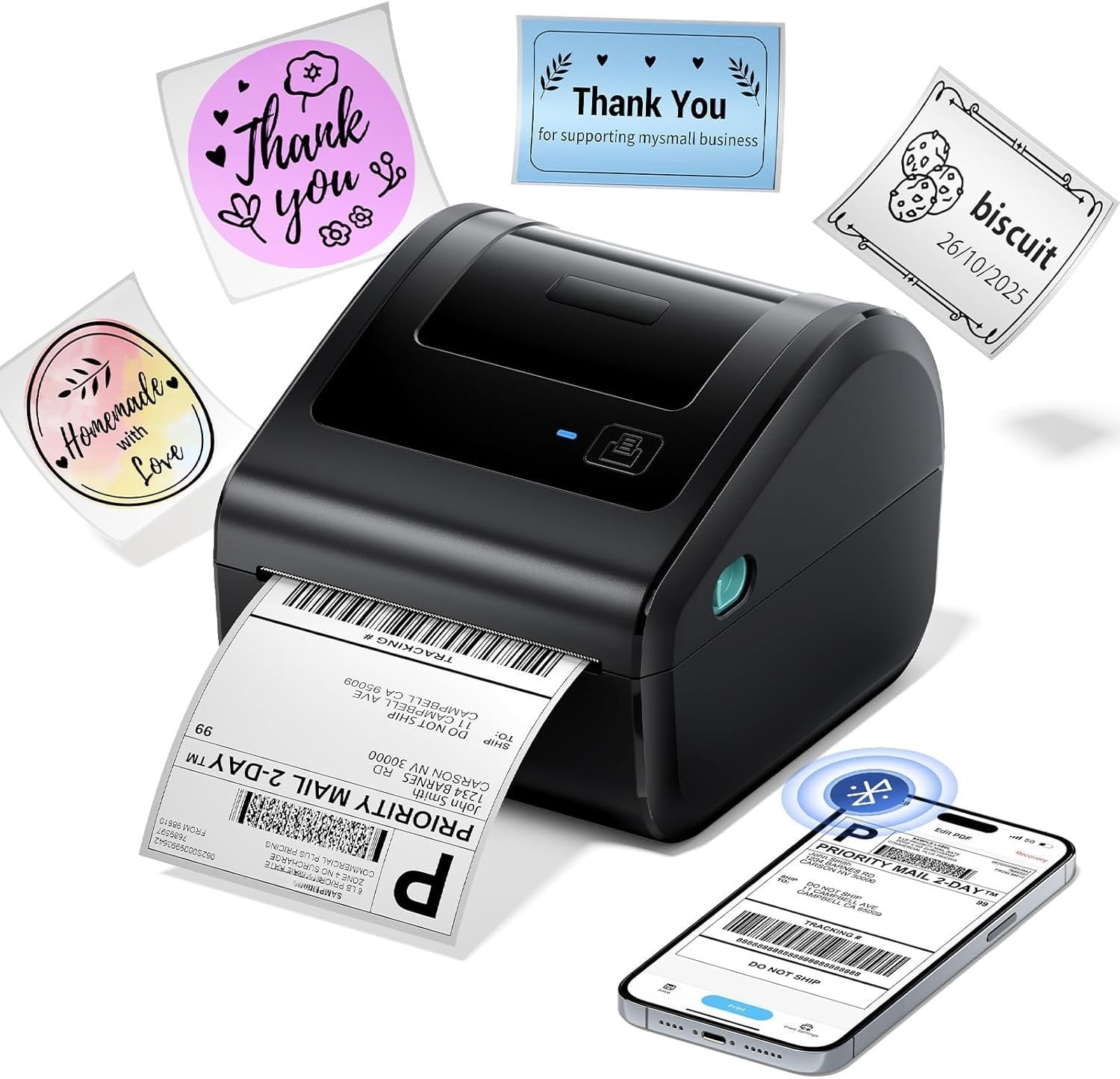 Shipping Label Printer, 4x6 Thermal Label Printer for Small Business ...