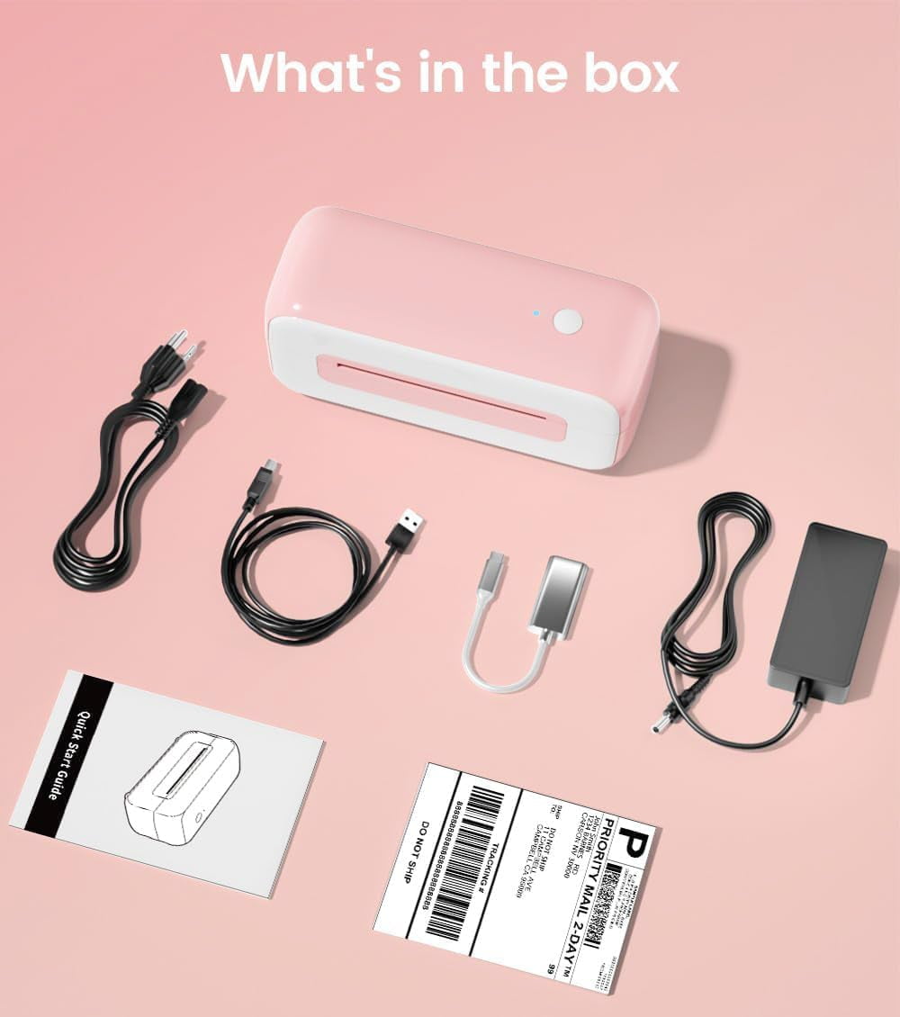 Shipping Label Printer- Bluetooth Thermal Label Printer 4x6 for Small ...