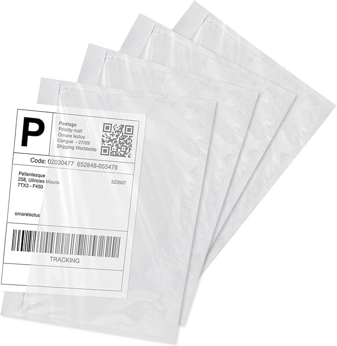 Shipping Label Sleeves 7.5" x 5.5" (50 Packs) BESTIKER Clear Adhesive ...