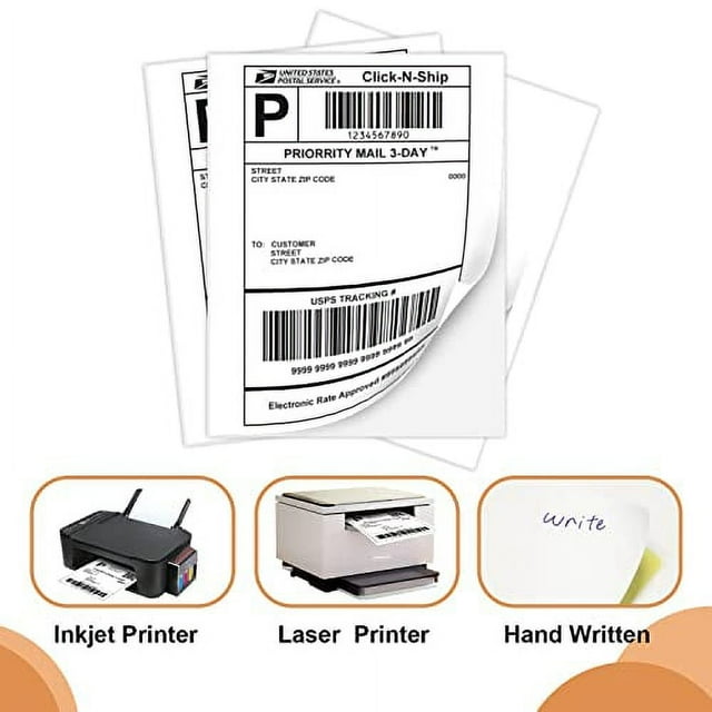 Shipping Labels 2 Per Sheet Round Corner Half Sheet Labels Mailing ...