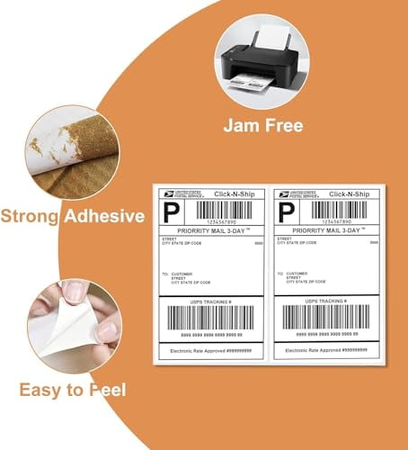Shipping Labels 2 Per Sheet Round Corner Half Sheet Labels Mailing ...