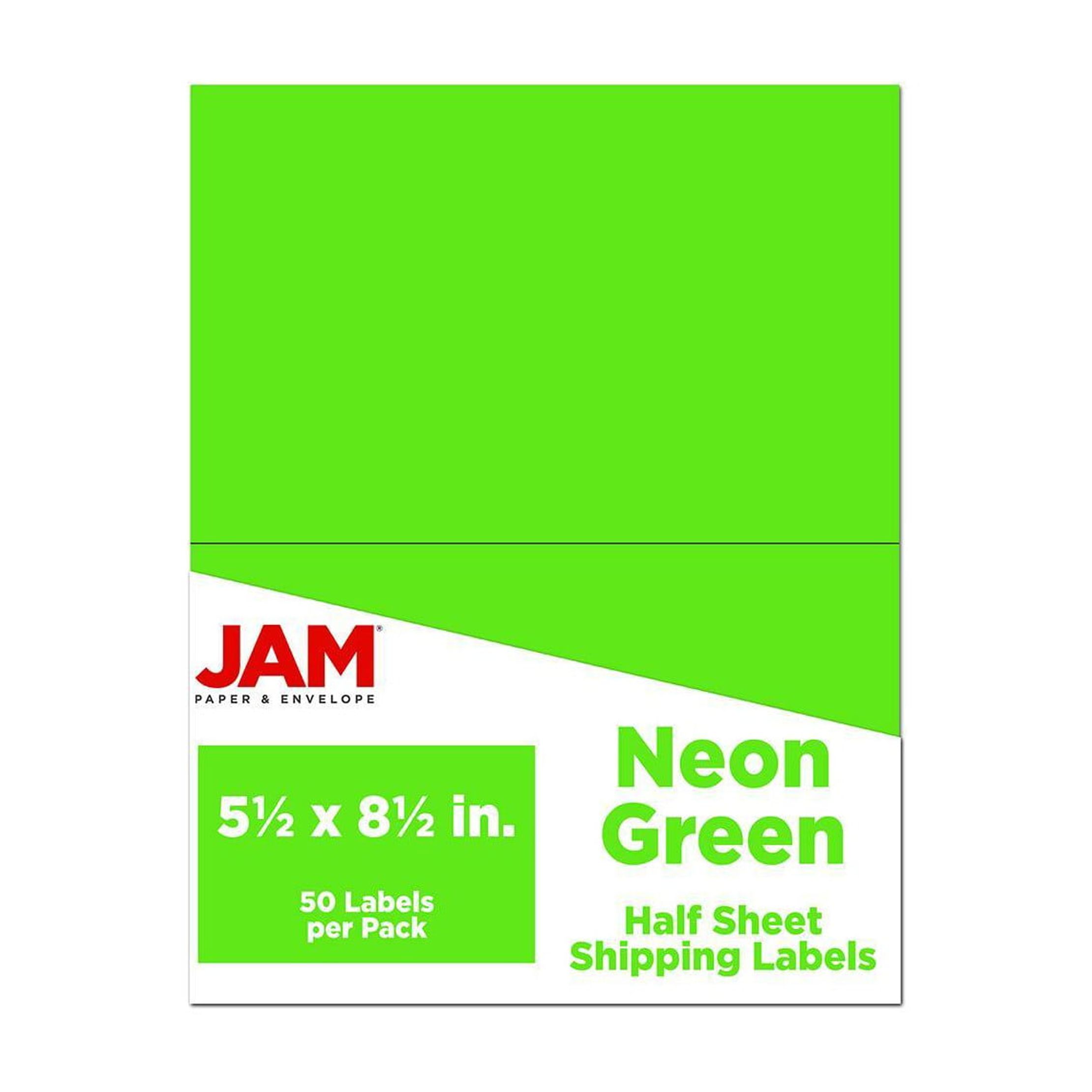 Shipping Labels 5.5" X 8.5" 50ct - Neon Green: Multipurpose Stationery ...