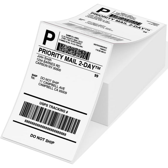 Shipping Labels - Packs of 500 4X6 Per Fan-Fold Label Compatible with ...