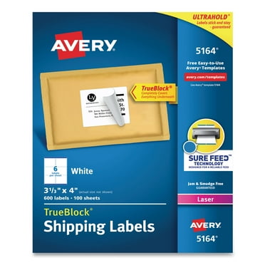 "Avery Matte Clear Address Labels for Laser Printer, Sure Feed, 1"" x 2 ...
