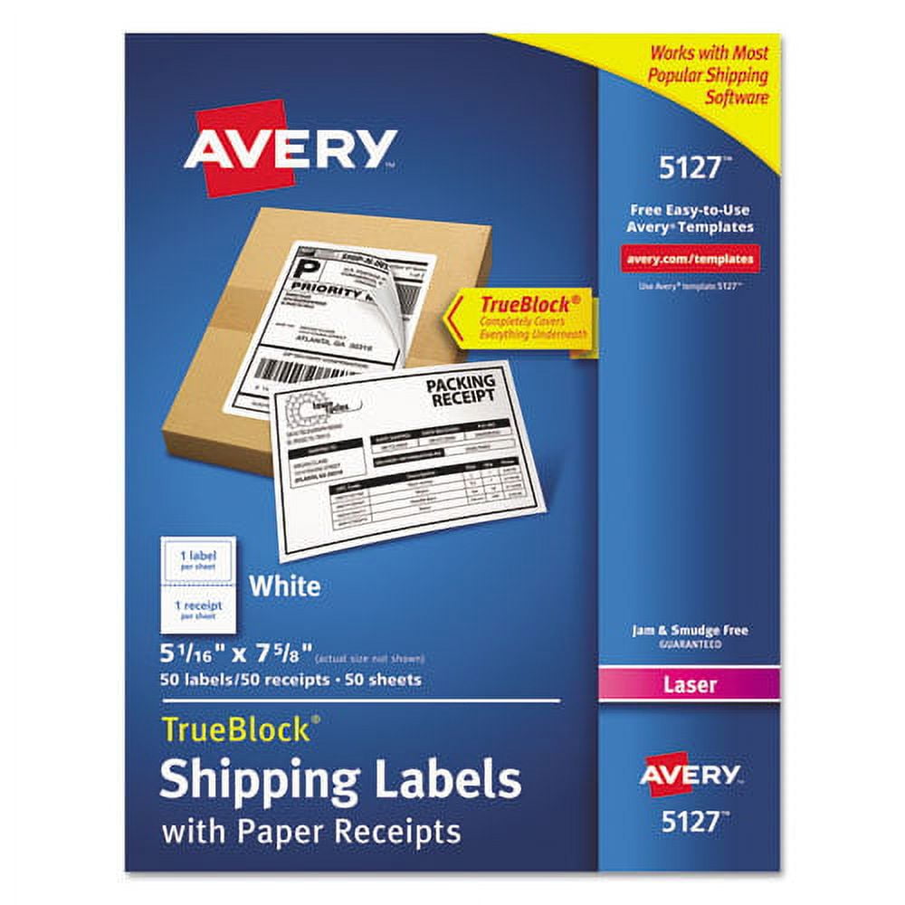 Shipping Labels With Paper Receipt And Trueblock Technology, Inkjet ...