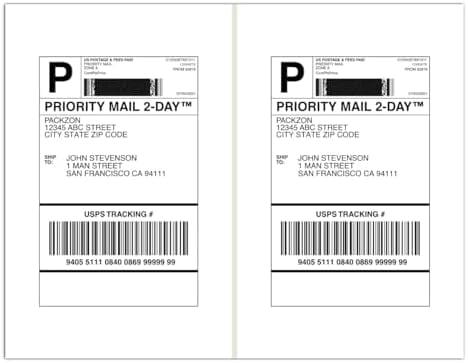 Shipping Labels with Self Adhesive, Square Corner, for Laser & Inkjet ...