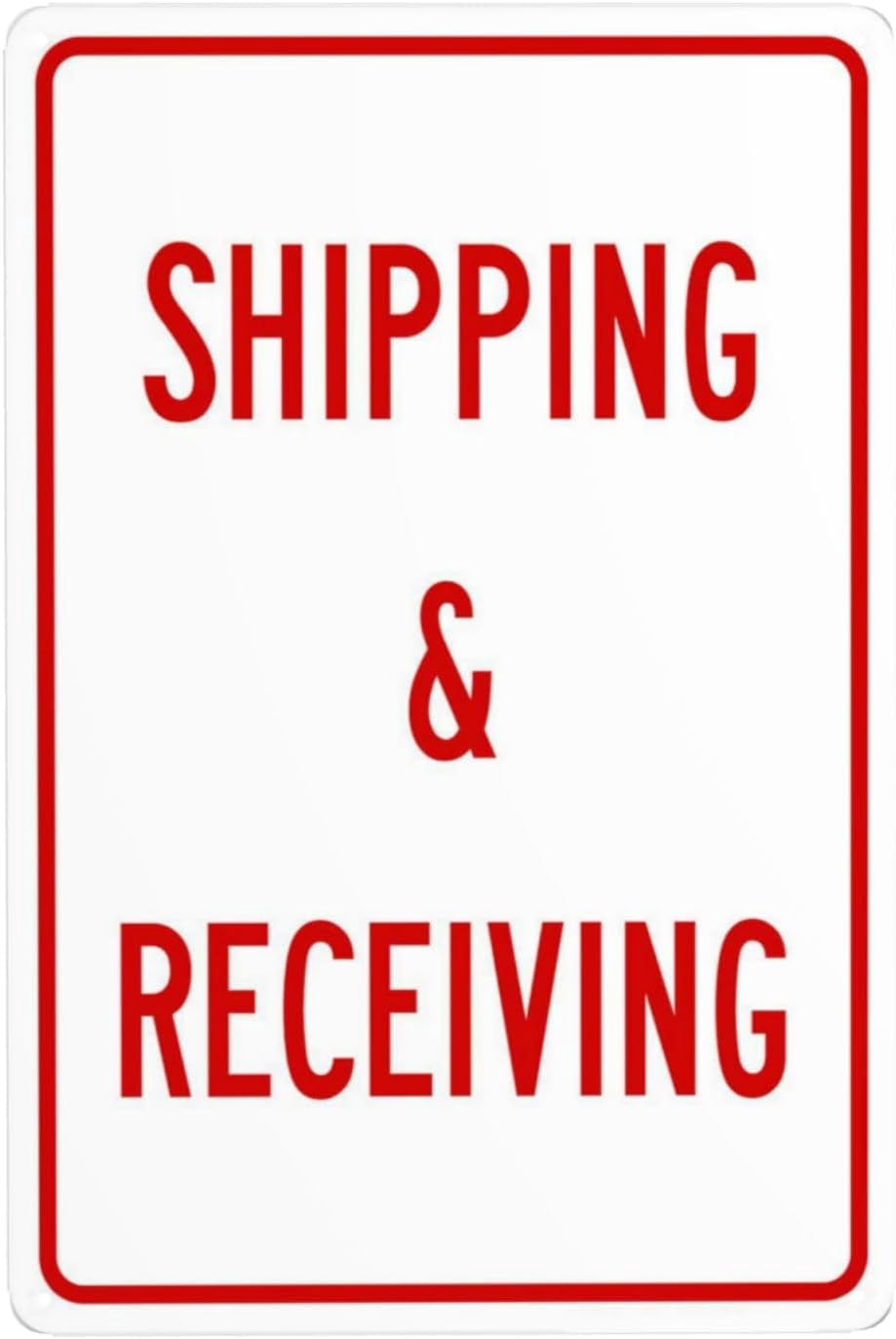 Shipping & Receiving Metal Warning Sign, Caution Security Poster 12 x 8 ...