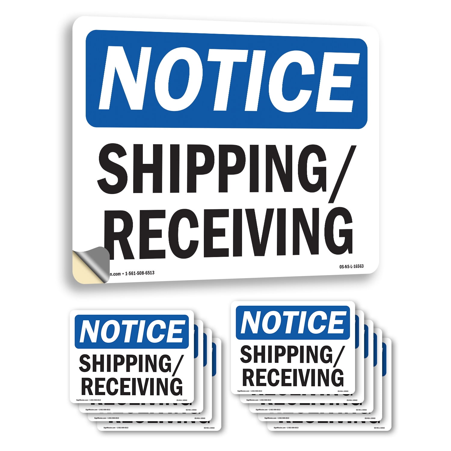 Shipping Receiving OSHA Notice Vinyl Decal Label 10 Inch x 7 Inch - 10 ...