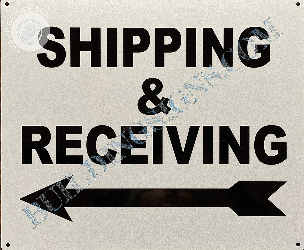 Shipping & Receiving Sign - Left Arrow (Reflective White, Aluminium ...