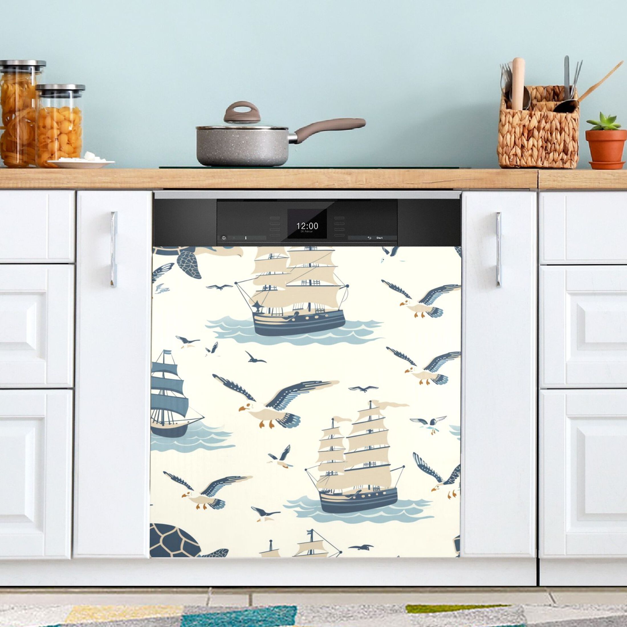 Ships Birds Turtles Dishwasher Magnetic Covers Magnet Sticker Kitchen ...