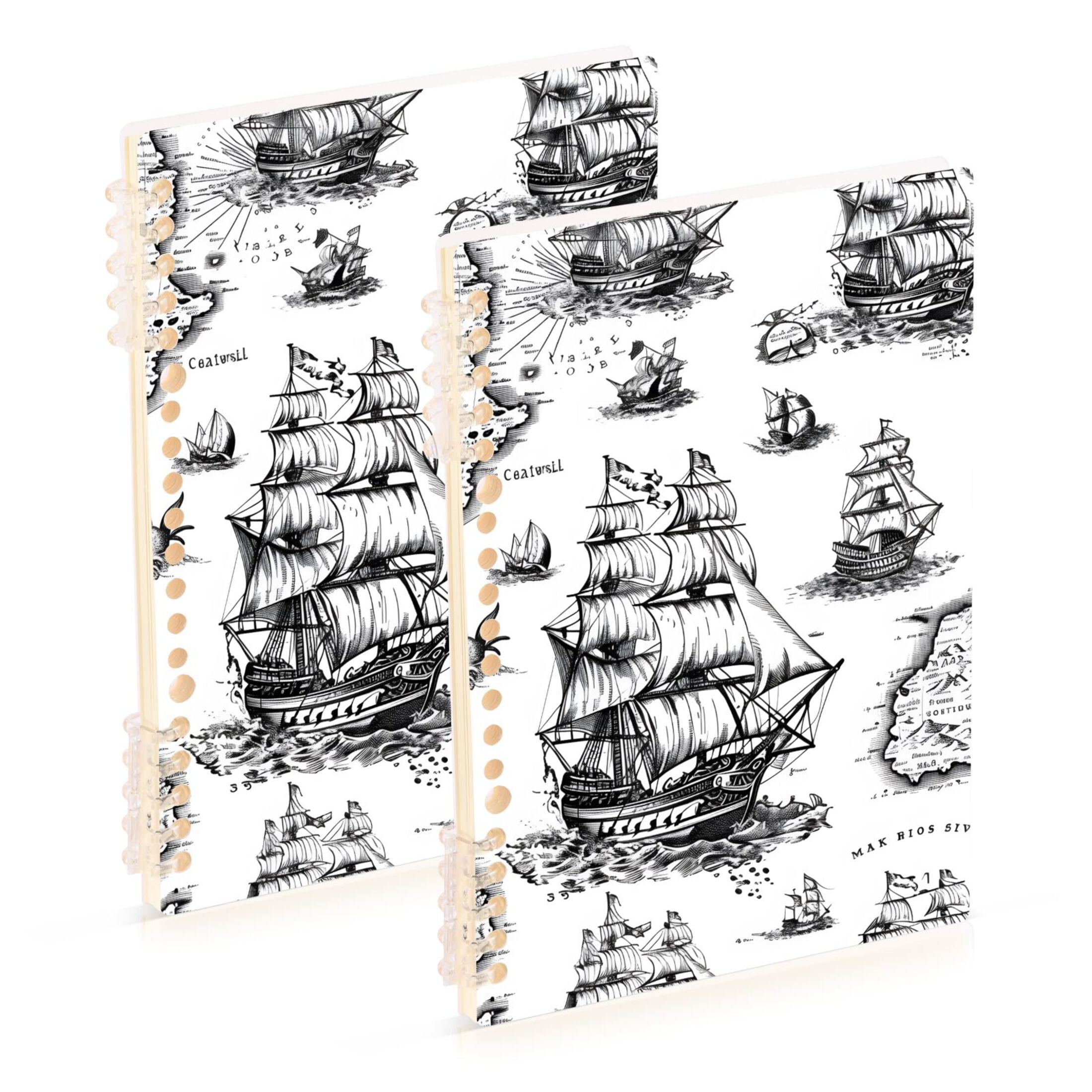 Ships Sailboats Sea Ring Binder Notebook Journey Note Diary College ...