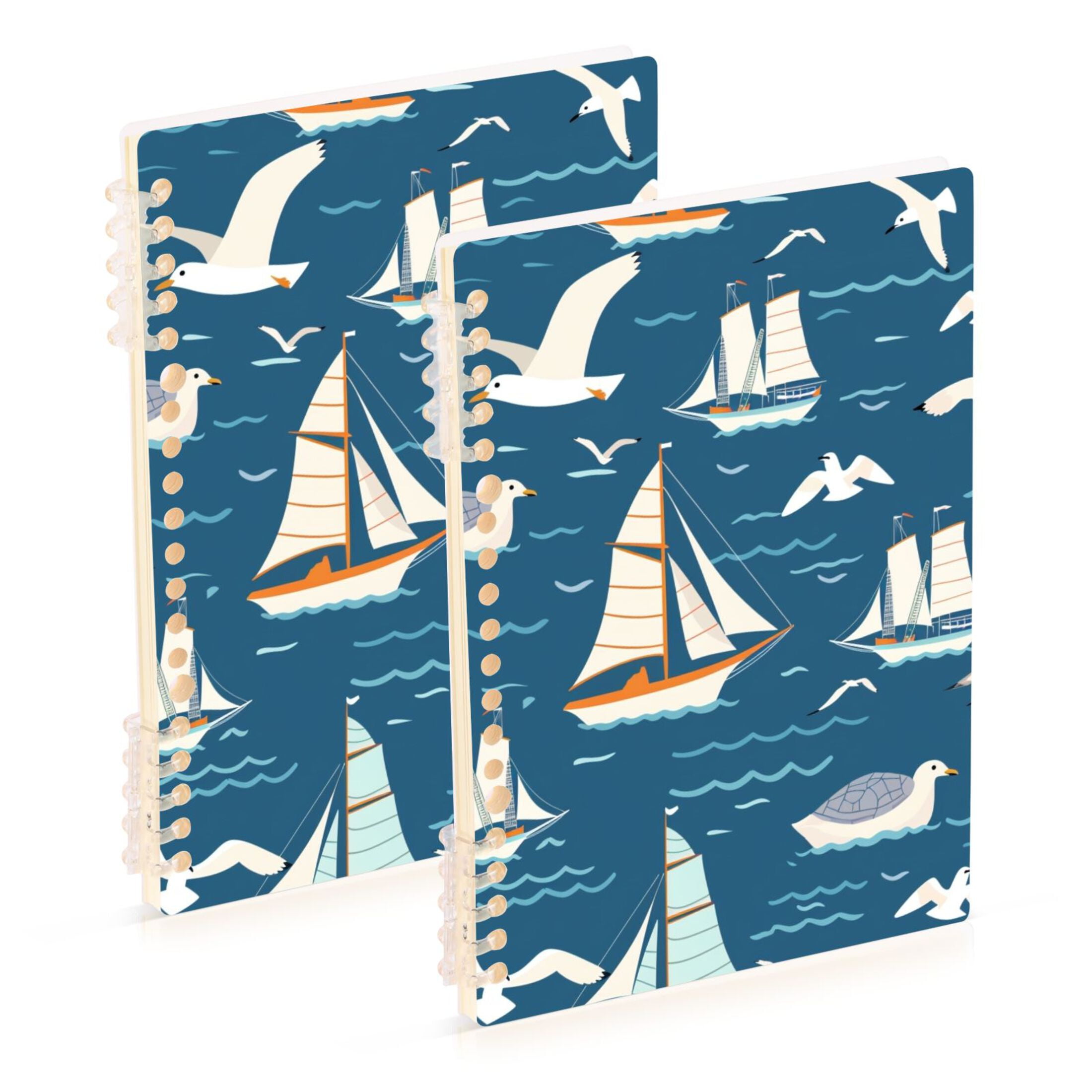 Ships with Birds Ring Binder Notebook Journey Note Diary College Ruled ...