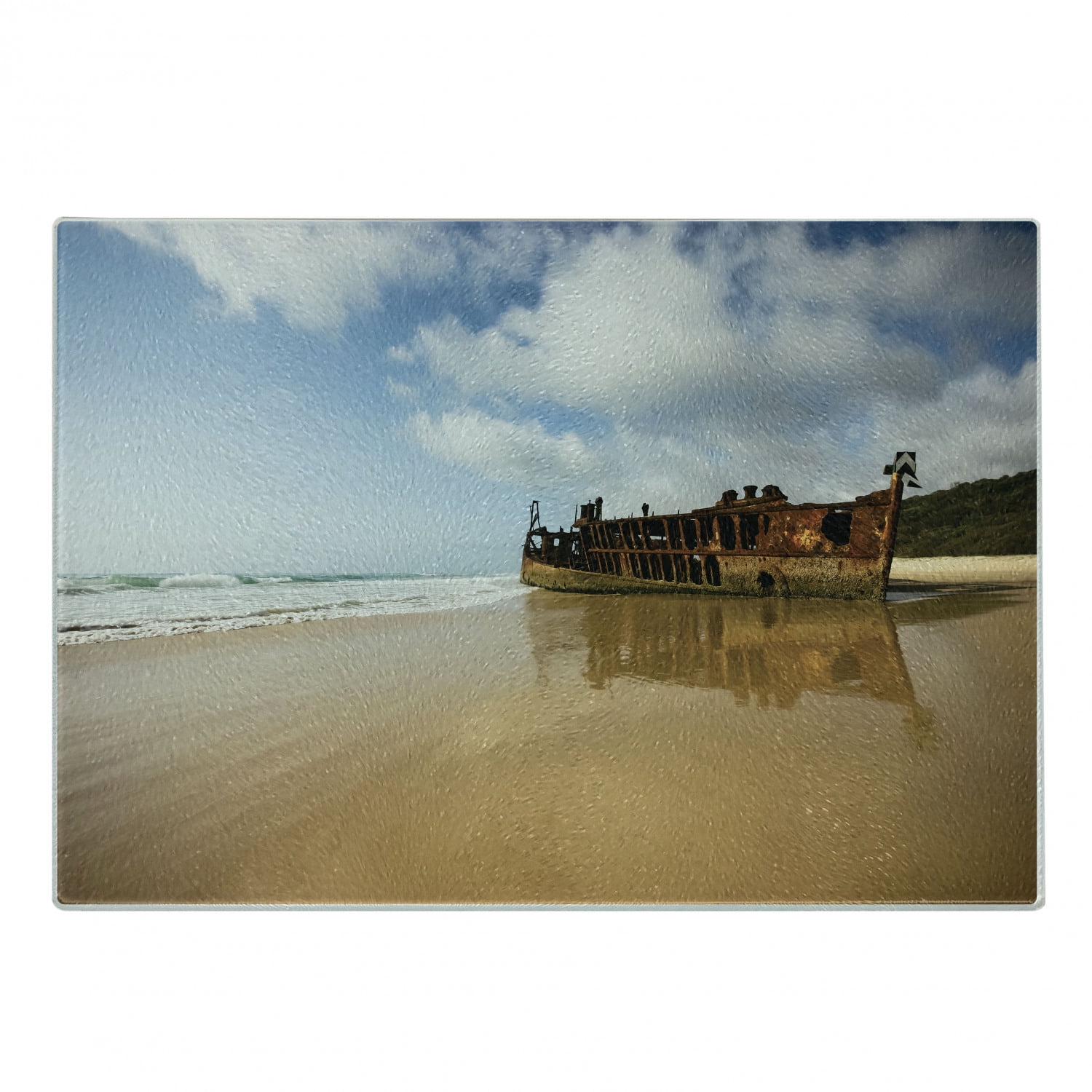 Shipwreck Cutting Board, Antique Rusty Pirate Ship Wreck on the Coast ...