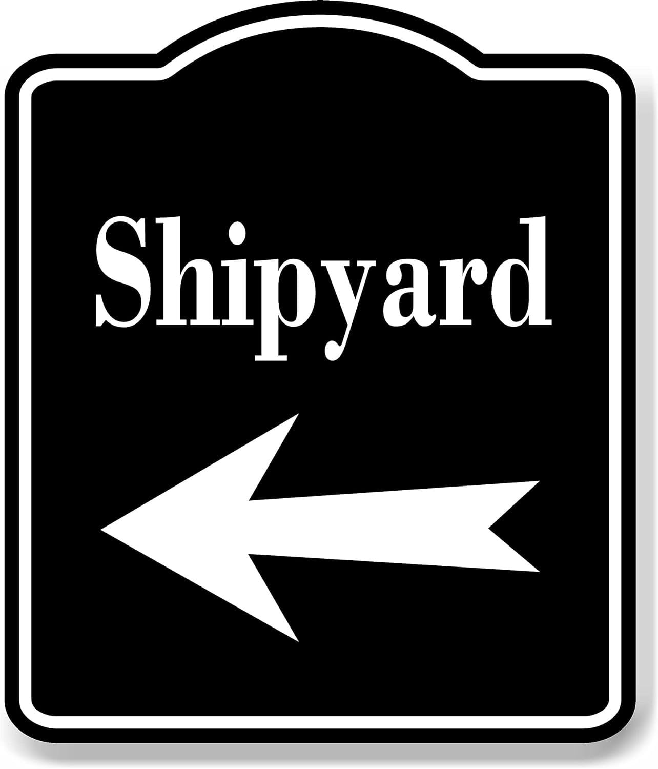 Shipyard Left Arrow BLACK Aluminum Composite Sign, 8.5"x10" - Walmart.com