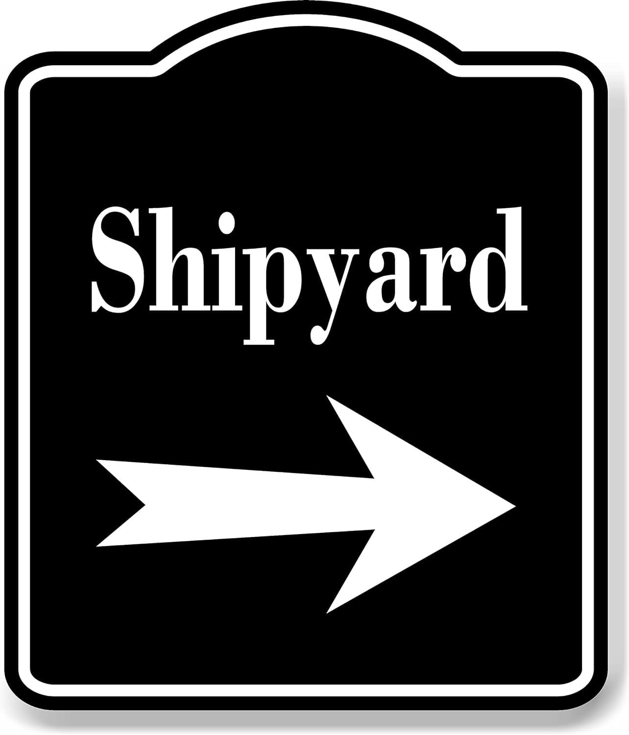 Shipyard Right Arrow BLACK Aluminum Composite Sign, 20"x24" - Walmart.com