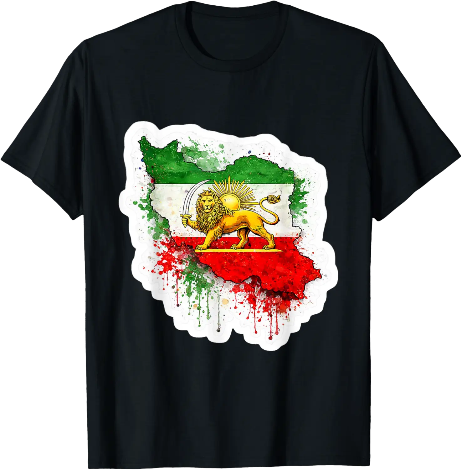 Shir O Khorshid Map, Pahlavi, Lion And Sun T-Shirt - Walmart.com