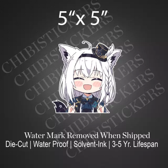 Shirakami Fubuki Happy Sticker Vinyl Sticker Waterproof Anime Girl ...