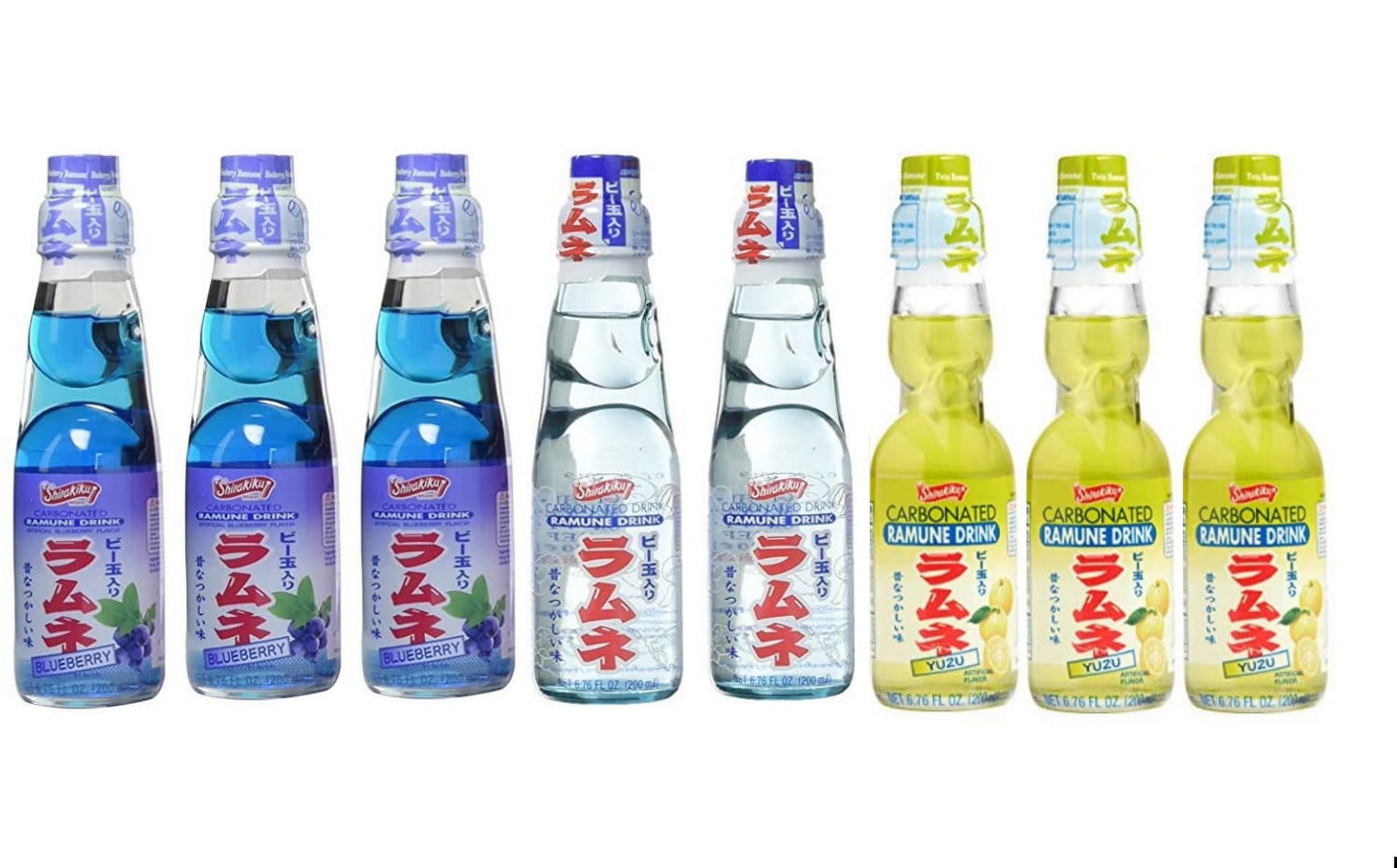 Shirakiku RAMUNE Japanese Soft Drink, 8 Bottles, 6.76 Fl Oz Each ...
