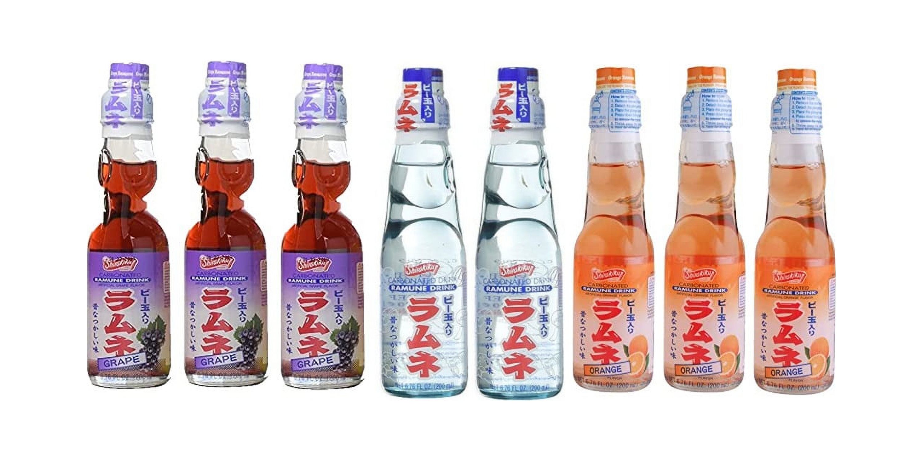 Shirakiku RAMUNE Japanese Soft Drink, 8 Bottles, 6.76 Fl Oz Each ...