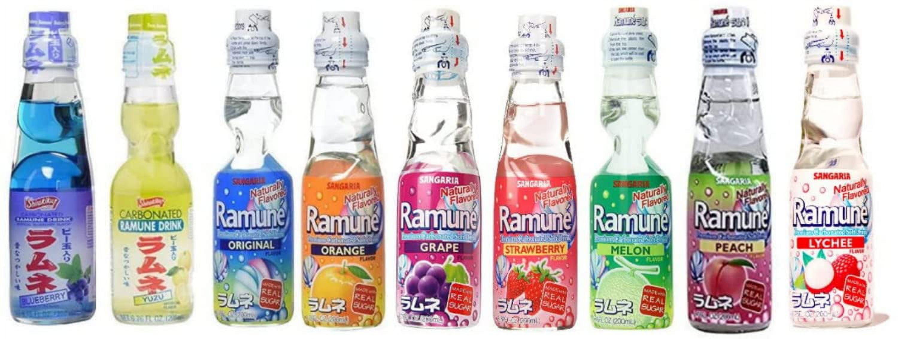 Shirakiku RAMUNE Japanese Soda, 8x6.76 Fl Oz - (Original, Strawberry ...
