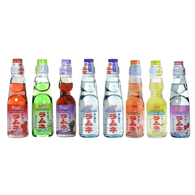 Shirakiku RAMUNE Japanese Soft Drink, 8 Bottles, 6.76 Fl Oz Each ...