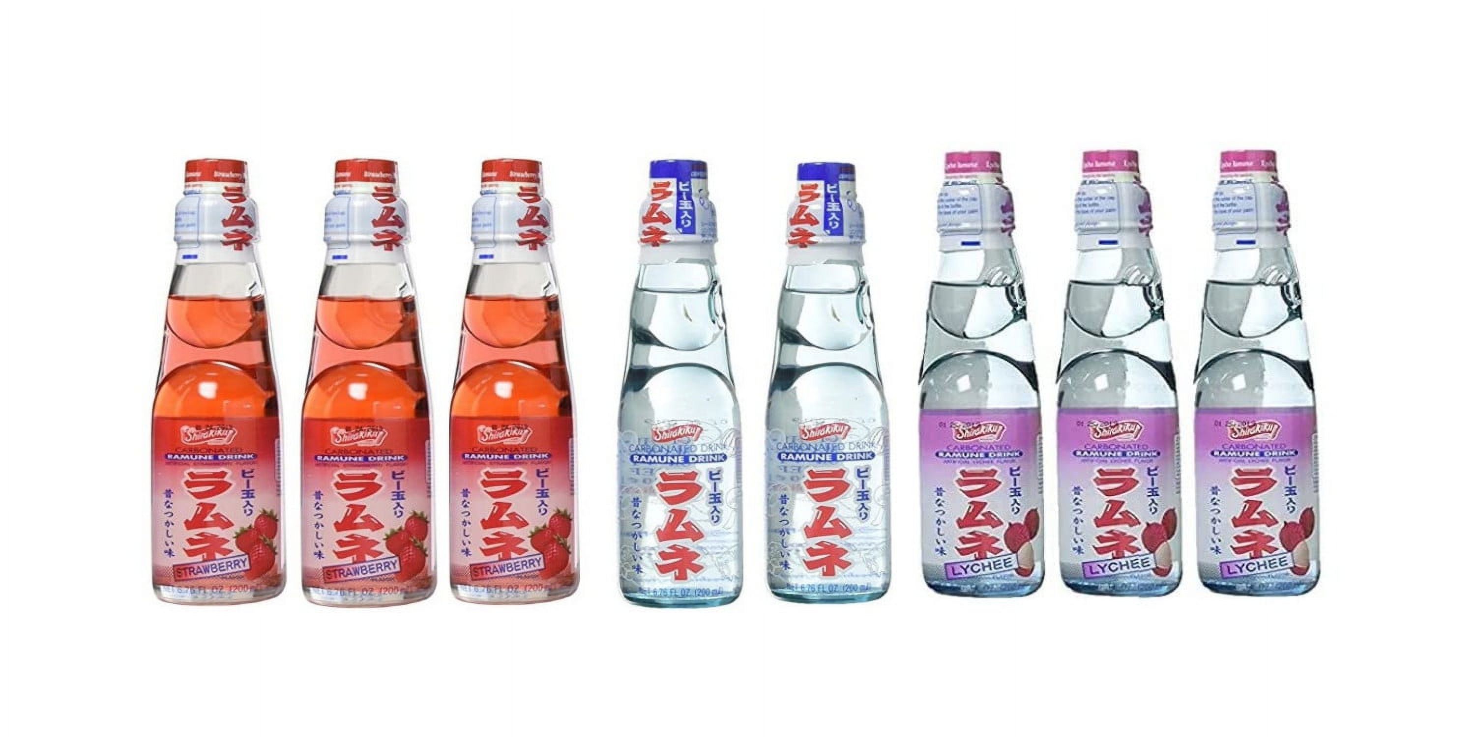 Shirakiku RAMUNE Japanese Soft Drink, 8 Bottles, 6.76 Fl Oz Each ...