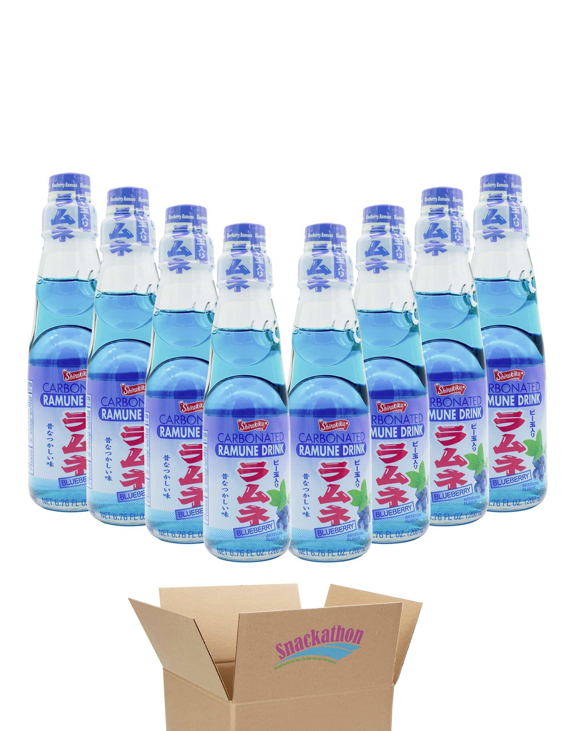 Shirakiku Ramune Japanese Soda, Blueberry, 6.76 Fluid Ounce, Pack of 8 ...