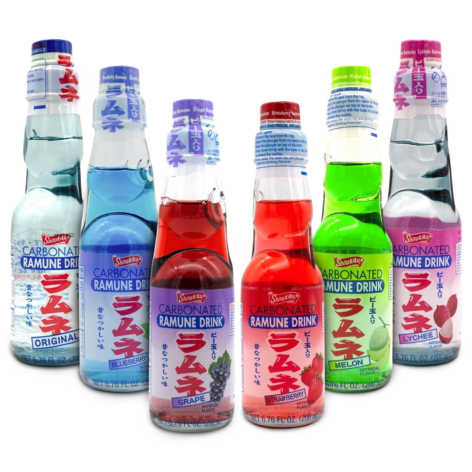Shirakiku Ramune Japanese Soda Variety Pack | Japanese Marble Soda in ...