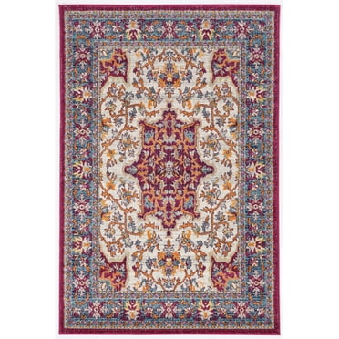 Claremont Damask Turquoise/Creme Rug, Multiple Sizes - Walmart.com