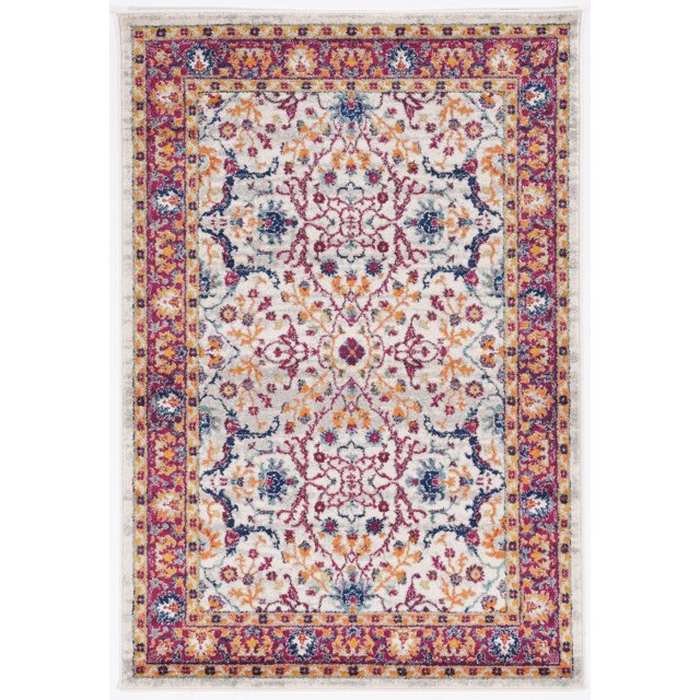 Shiraz Sabine Ivory/Raspberry Rug, Multiple Sizes - Walmart.com