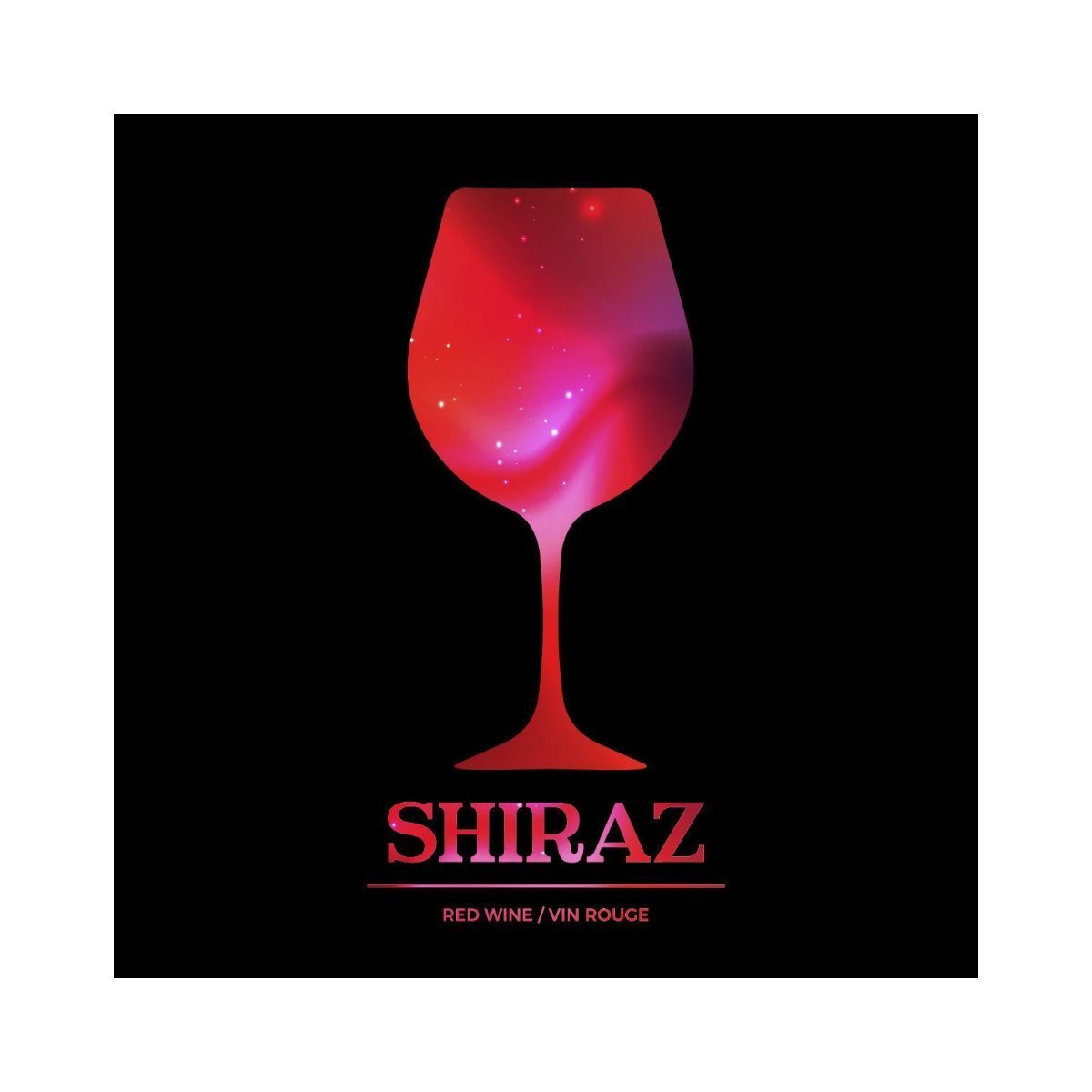 Shiraz Vibrant Disco Red Wine Glass Wine Labels 50 per Pack (3.78 in x ...