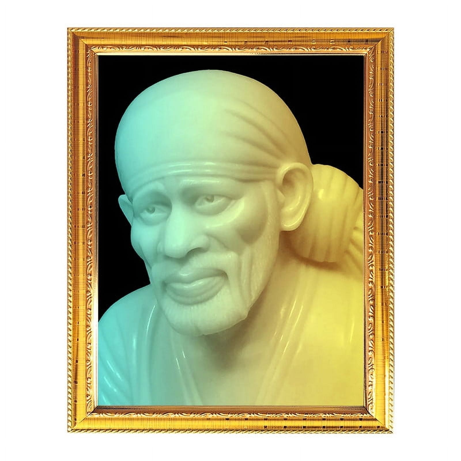 Shirdi Sai Baba God Photo Frames For Pooja Indian Golden Wall Décor ...