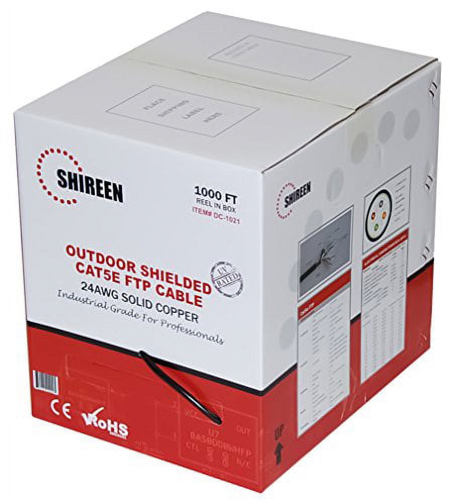 Shireen Shireen Dc-1021 Outdoor Cat5E Ftp - Shielded - 1000Ft Spool ...