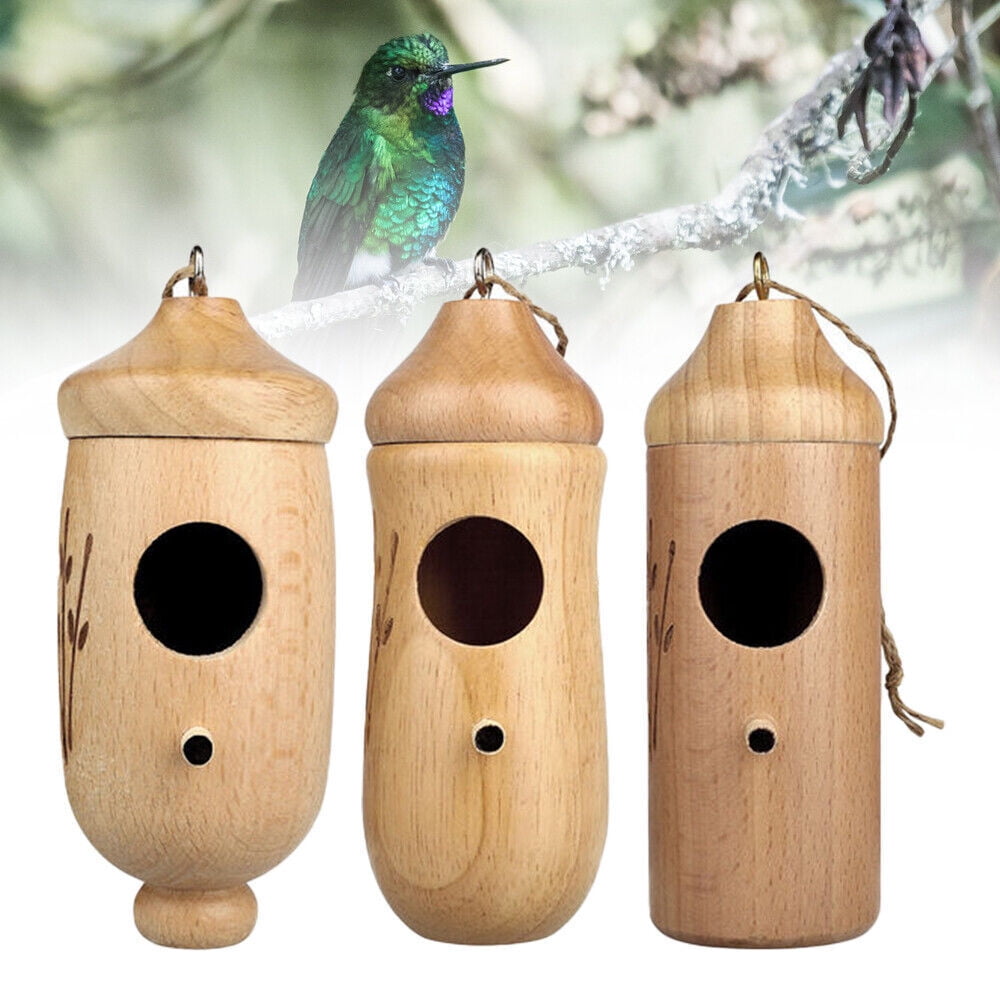 Shirem Wooden Hummingbird House,Wooden Hummingbird House for Outside ...