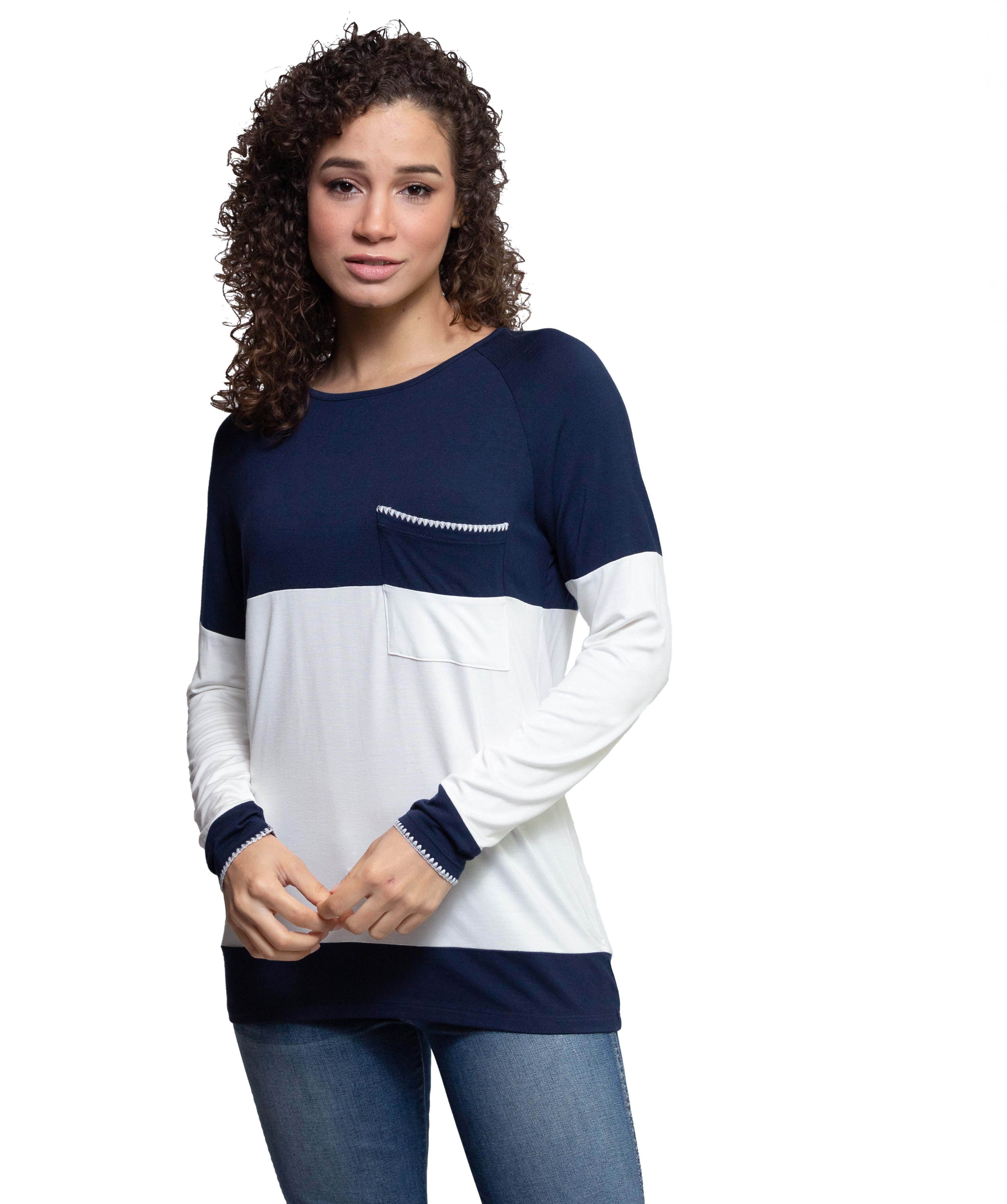 Shirin Color Block Long Slv Tunic - Walmart.com