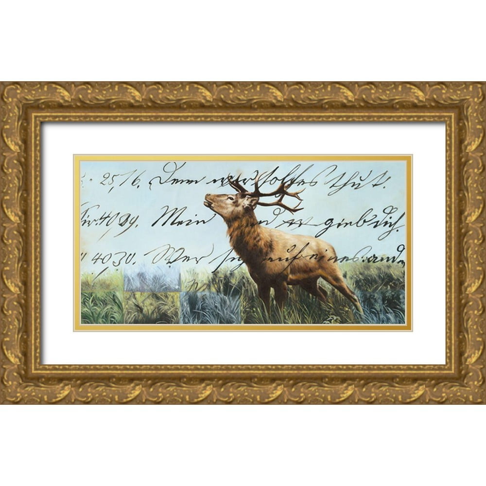 Shirin Donia 32x18 Gold Ornate Wood Framed with Double Matting Museum ...