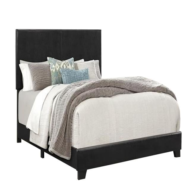 Shirin Nailhead Trim Upholstered Headboard Twin Size Bed, Wood - Black ...