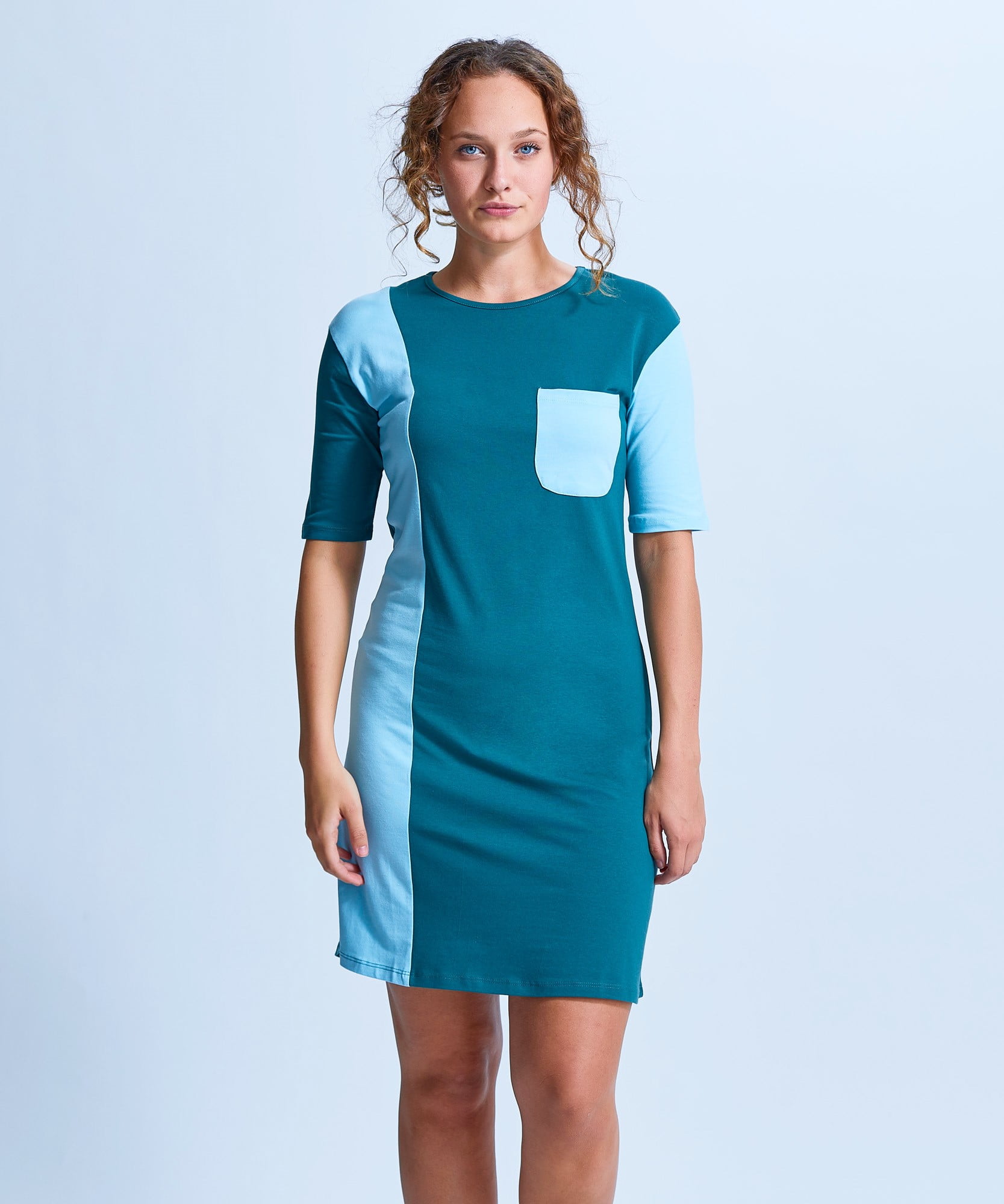 Shirin Two Tonned Fitted Dress with Pocket - Walmart.com