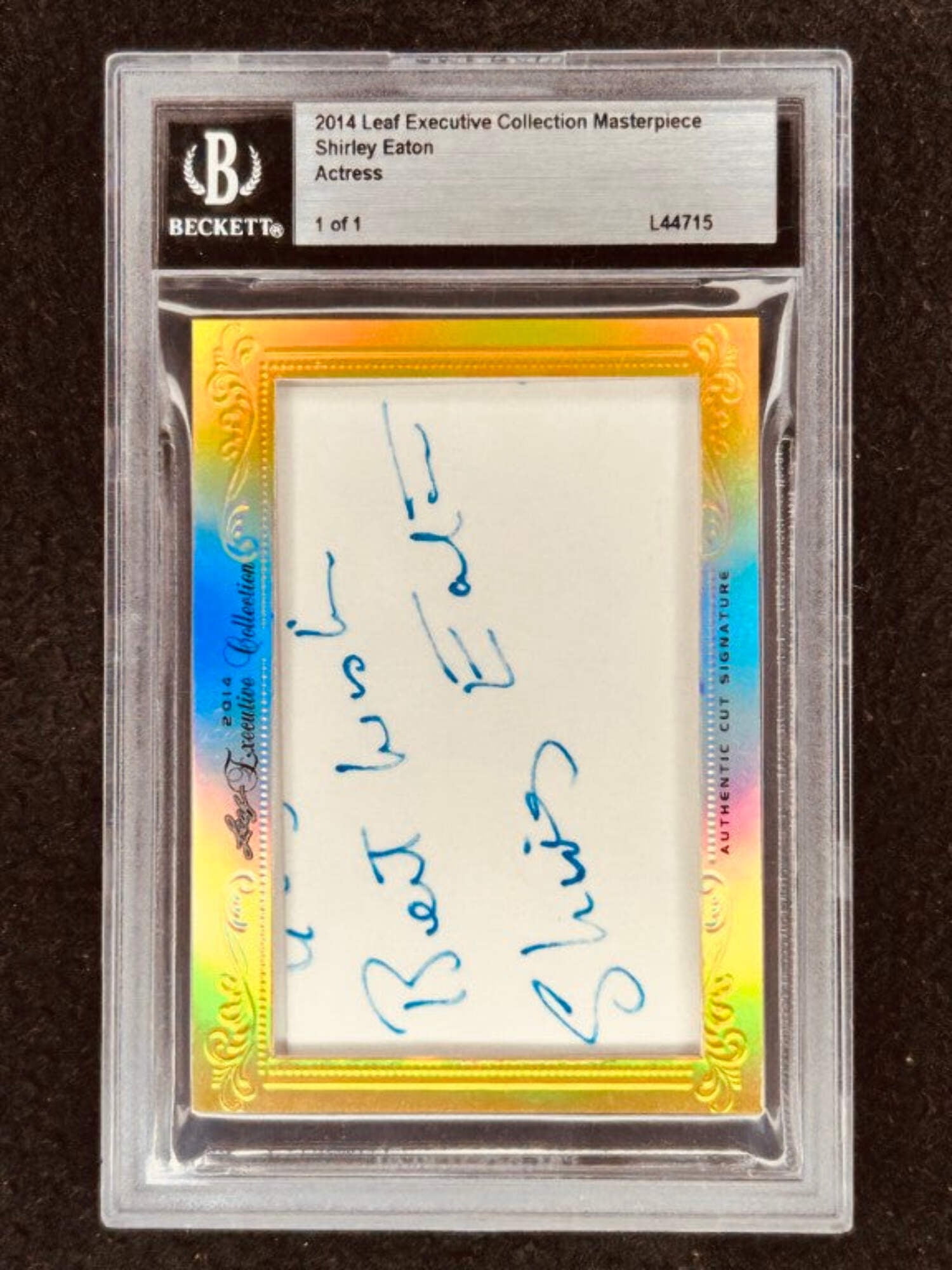 Shirley Eaton 2014 Leaf Masterpiece Cut Signature certified autograph ...