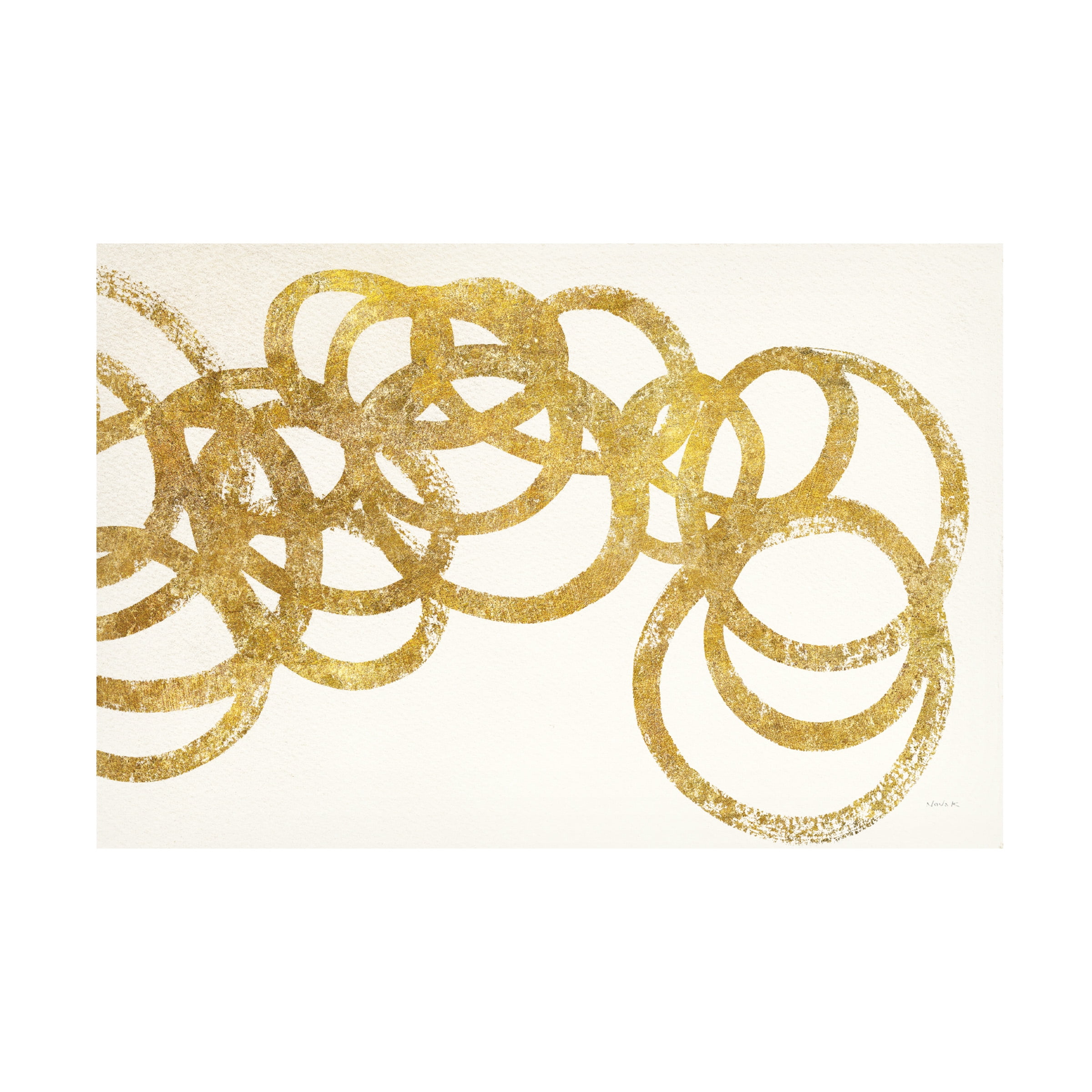 Shirley Novak 'Swirling Element I Crop II Gold' Canvas Art - Walmart.com