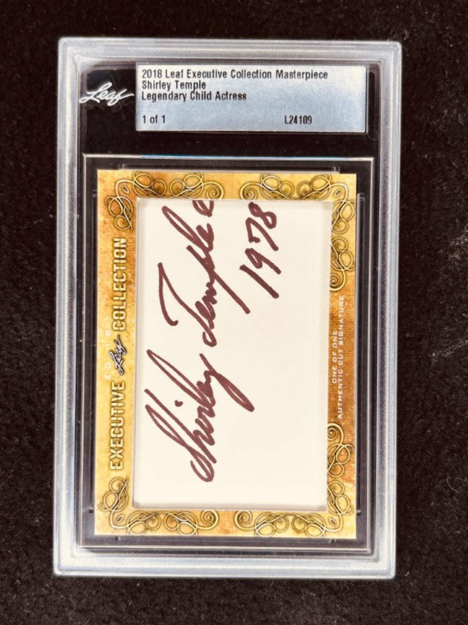Shirley Temple 2018 Leaf Masterpiece Cut Signature certified autograph ...