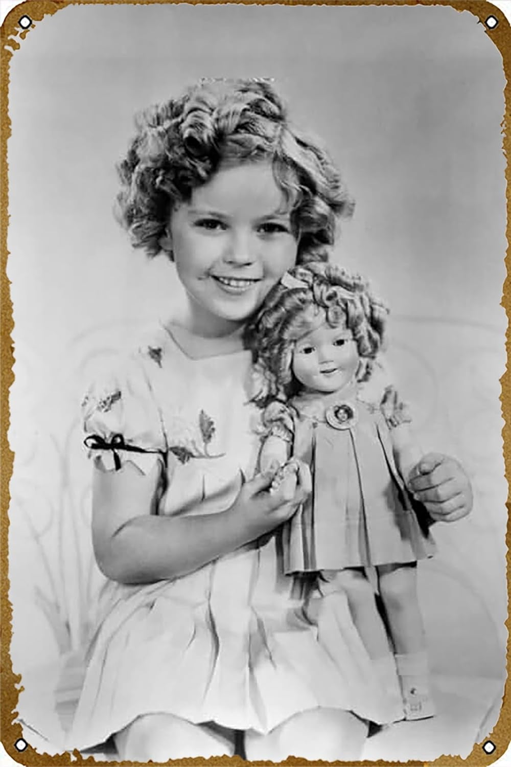Shirley Temple with a Shirley Temple doll Metal Tin Sign Outdoor Indoor ...