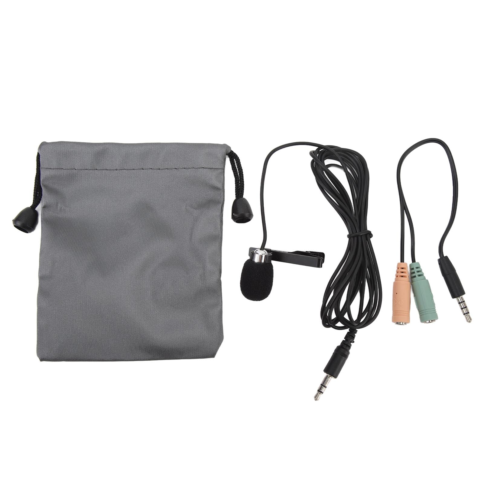 Shirt Collar Clip On Mic with 3.5mm Connector Plug and Play Omni ...