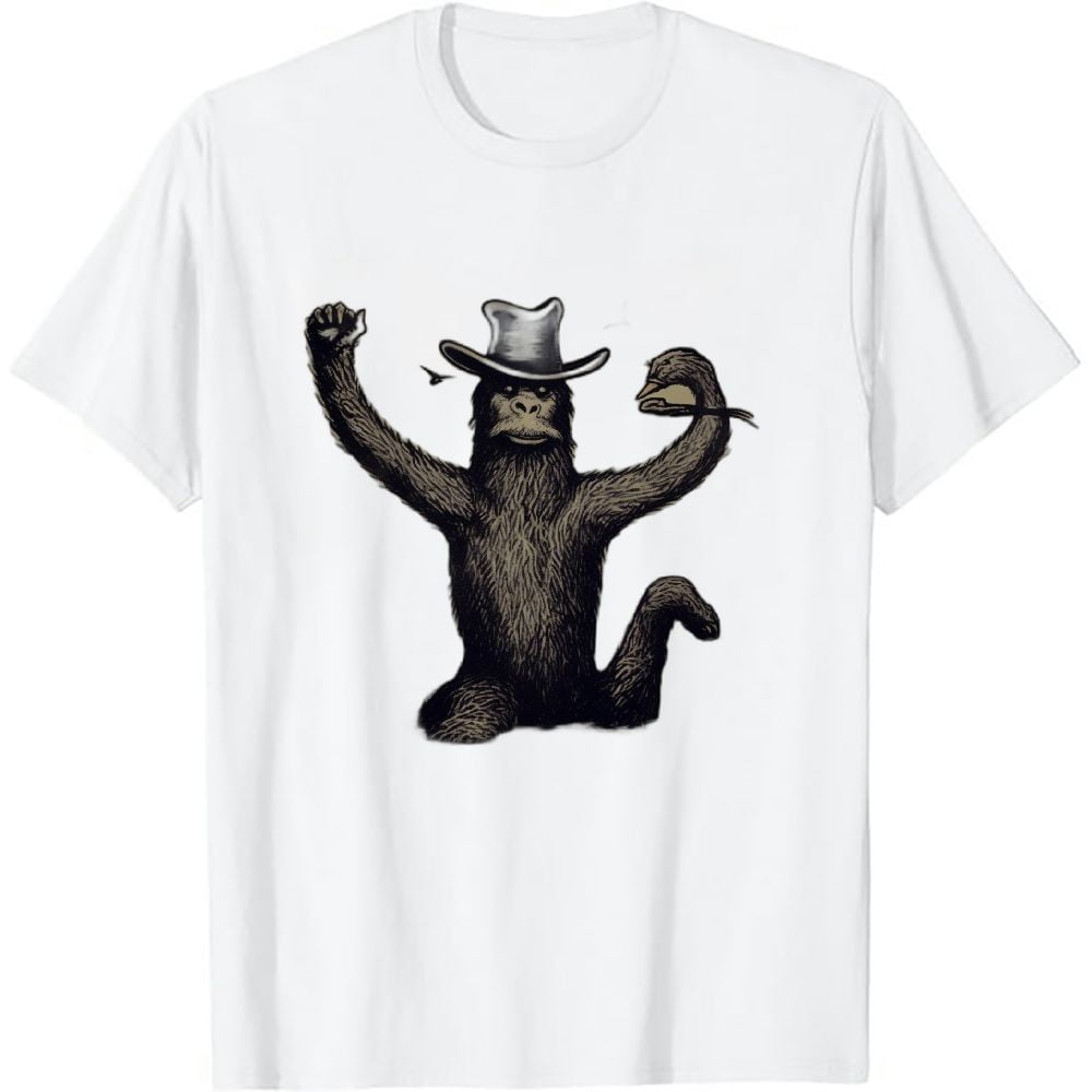 Shirt Funny Sasquatch T Shirt Riding Loch Ness Monster for Men Women ...