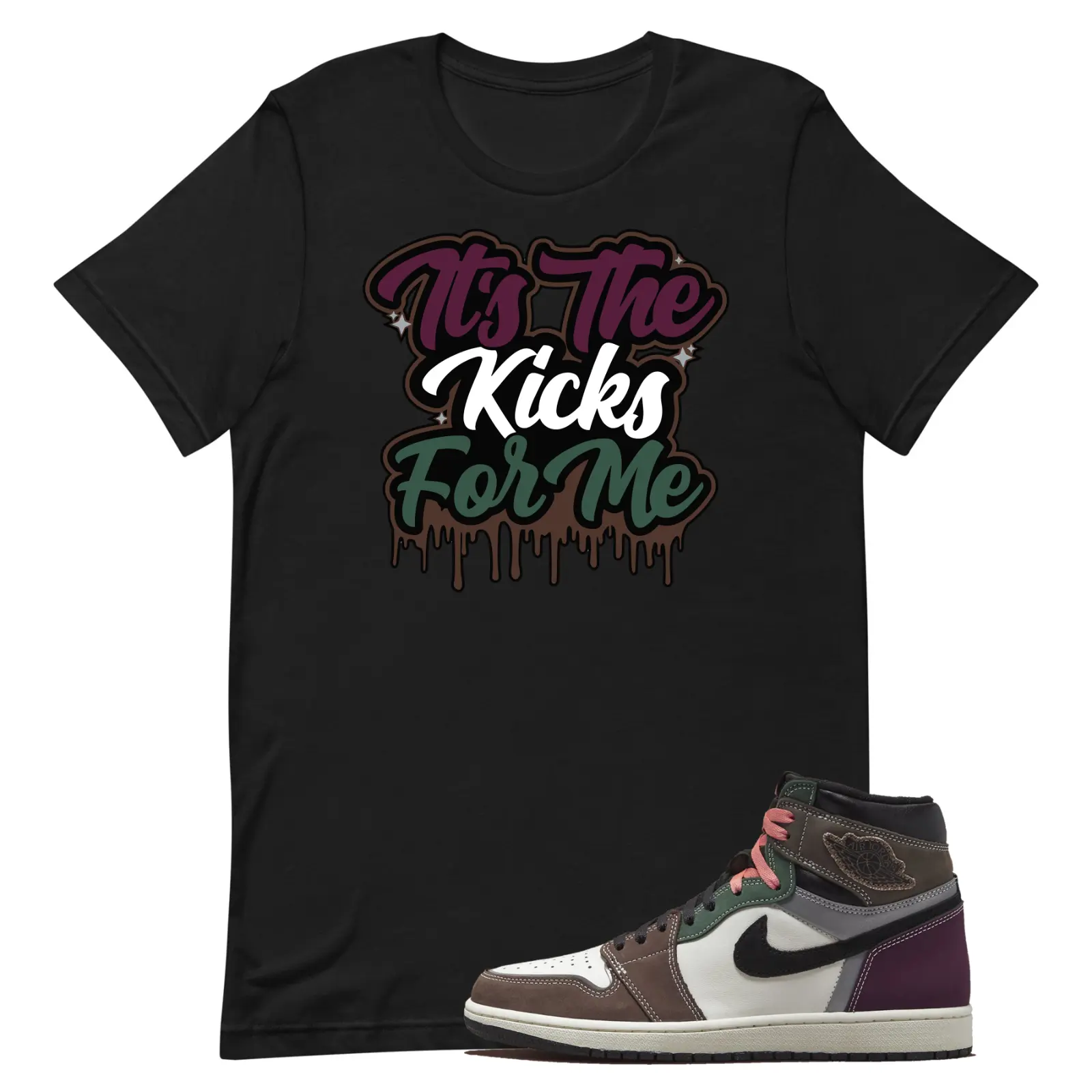 Shirt for Jordan 1 Retro High OG Hand Crafted DH3097-001 Black Kicks ...
