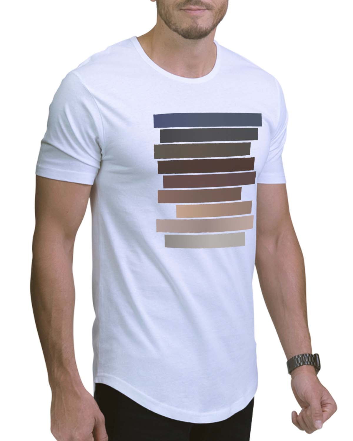 ShirtBANC Graphic Dropcut Shirt Contemporary Art Tee Color Bars Unique ...