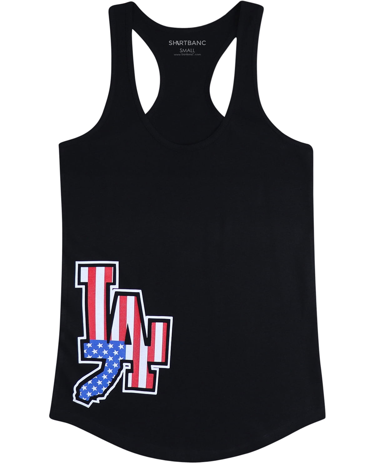 ShirtBANC Los Angeles Letters Womens Tank Top California Flag Racer ...