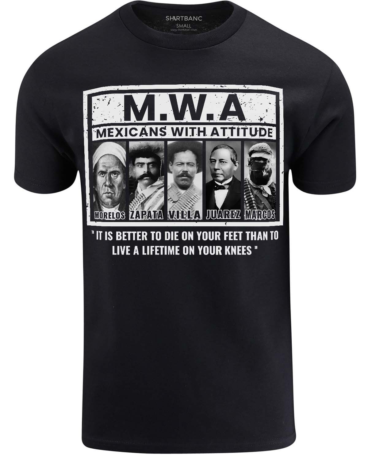 ShirtBANC M.W.A. Mens Mexicans With Attitude Shirt Iconic Parody ...